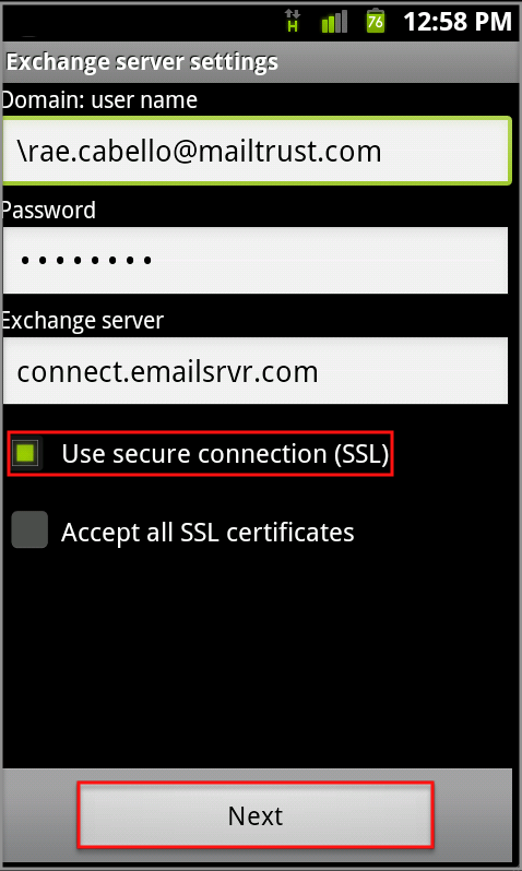 Setting Up Your Android With Microsoft Exchange 2010
